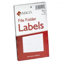 Maco File Folder Label White FF-L1