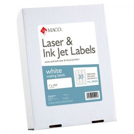 Maco Laser/Ink Jet Label 1 in x 2 5/8 in ML-3000B 250 shts x 30 labels