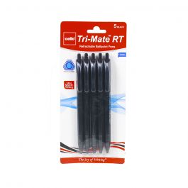 Cello Tri-Mate Retractable Ballpoint Pen 1mm Black ea-pk/5 169025