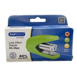 Rapesco Stapler Less Effort X5-25ps Green 1395