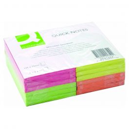 Q-Connect Sticky Note 3 in x 5 in (76mm x 127mm) Neon KF01350 ea